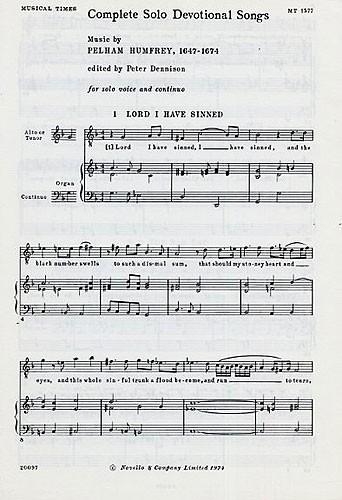 Pelham Humfrey: Complete Solo Devotional Songs | Notlagret