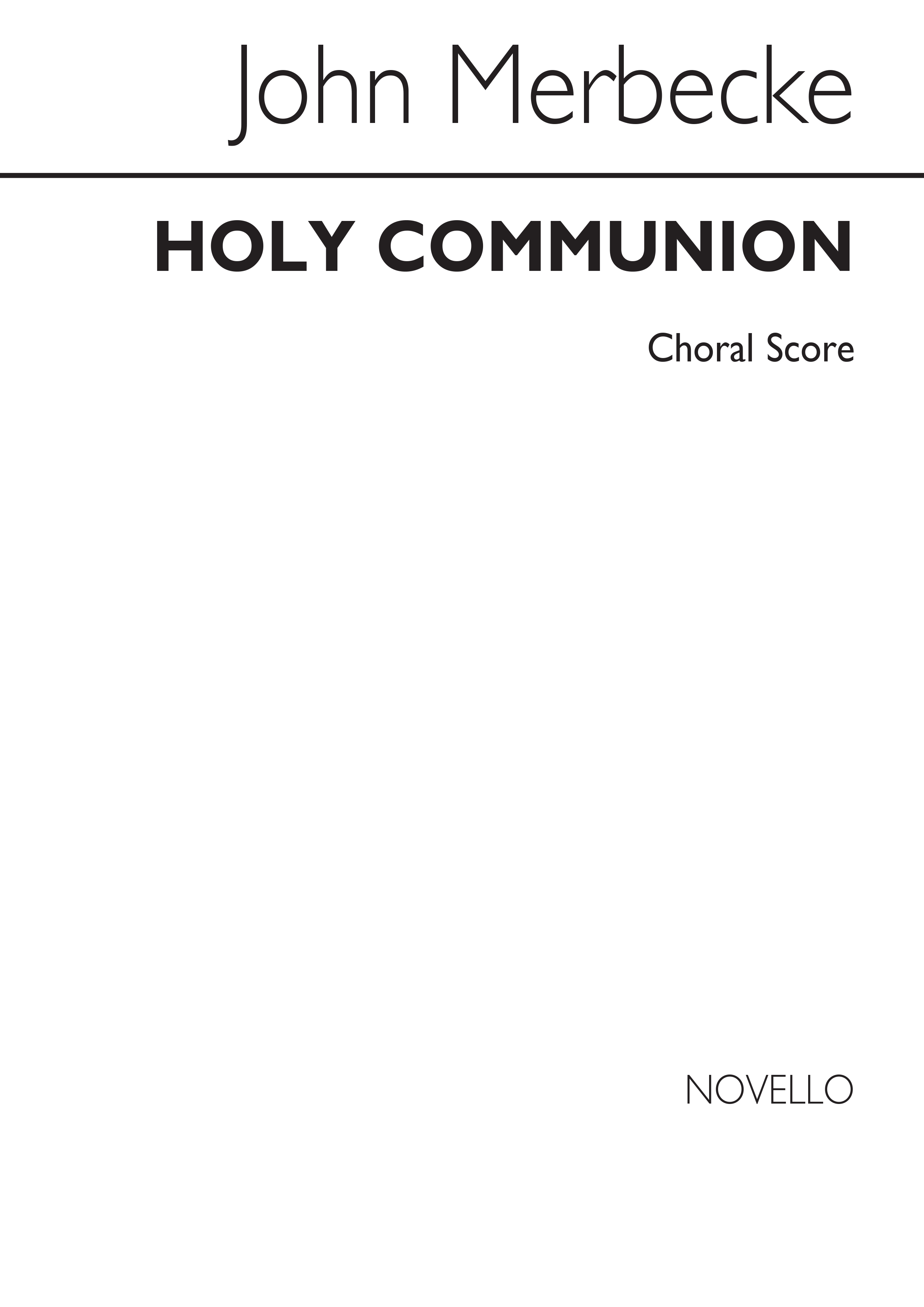 Merbecke The Office For The Holy Communion Choral Score | Notlagret